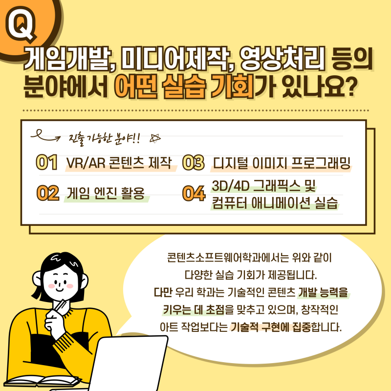 콘텐츠소프트웨어학과 소프트웨어학과 입시생을 위한 Qna